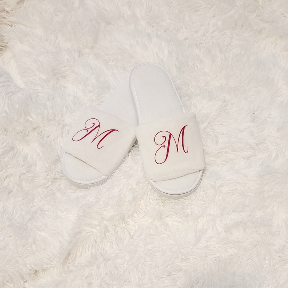 Shoes | Monogram Letter M Plush Slippers | Poshmark